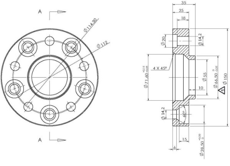 SteyrTek Bolt Pattern Conversion Adapter 25 Mm 5 X 114 3 5 X 112